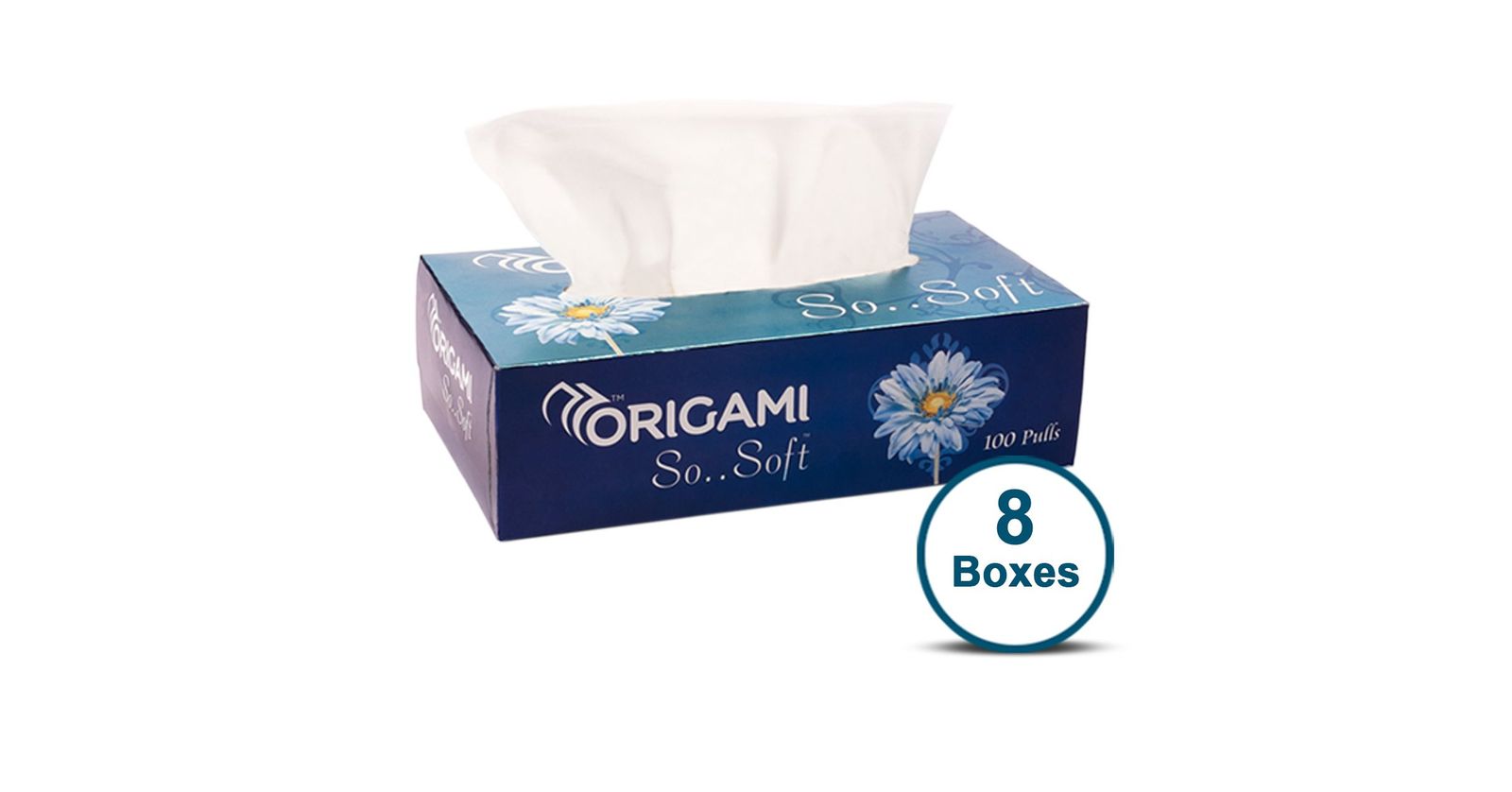 So Soft Face Tissue Box / 100 Pulls / Pack of 8